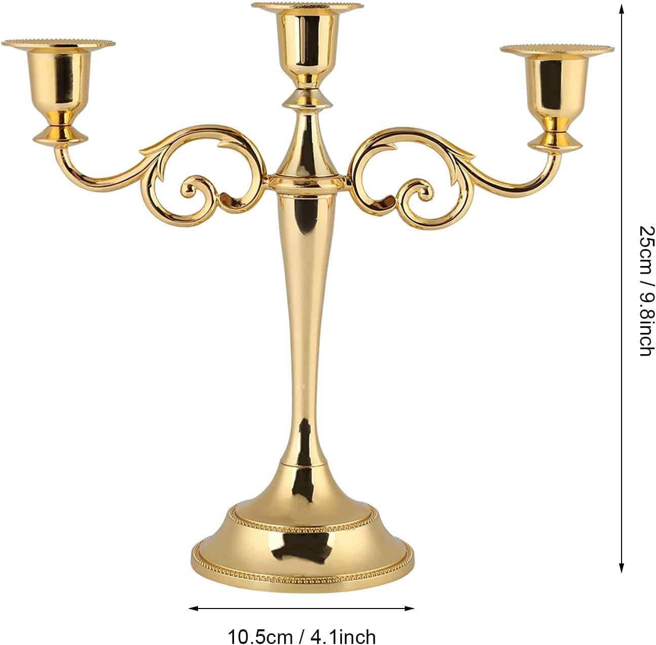 3 Arms Candelabra, 3 Arms Metal Candle Holder European 3 Branches ...