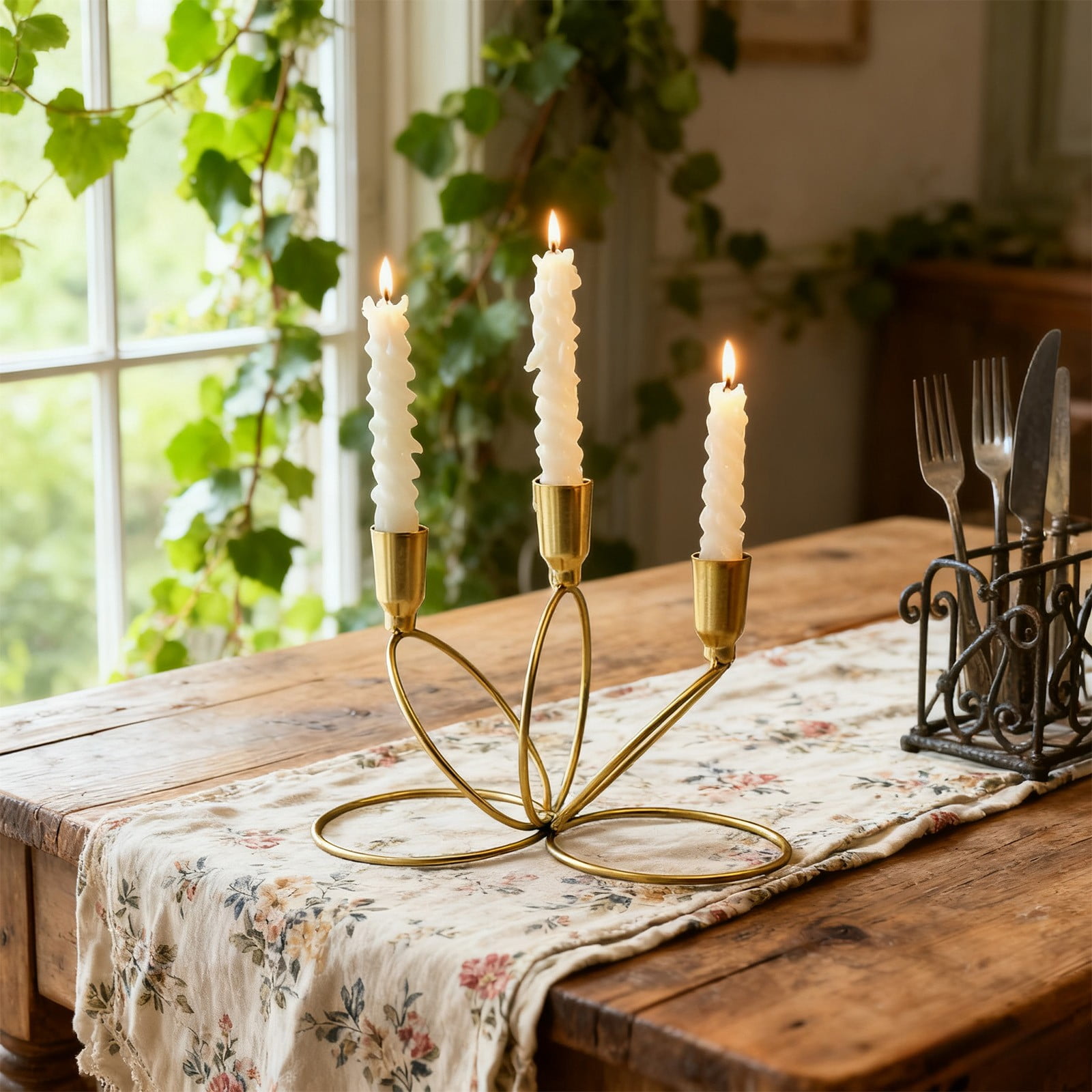 3 Arms Candelabra,Gold Candle Holders,3 Arms Metal Candle Holder ...