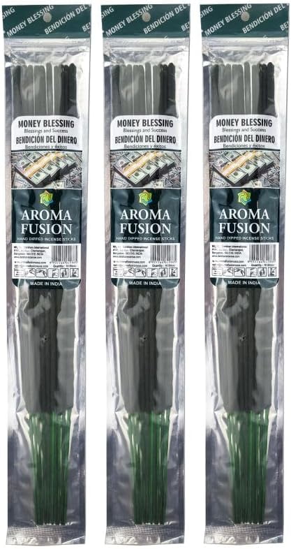 3 - Aroma Fusion 19"" Jumbo Hand Dipped Incense 10-Stick Packs - Money ...