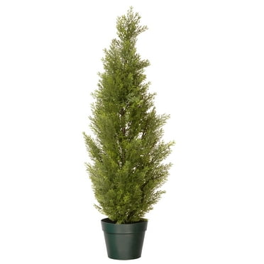 60 Green Artificial Juniper Cone and Ball Topiary Tree with Round Pot ...