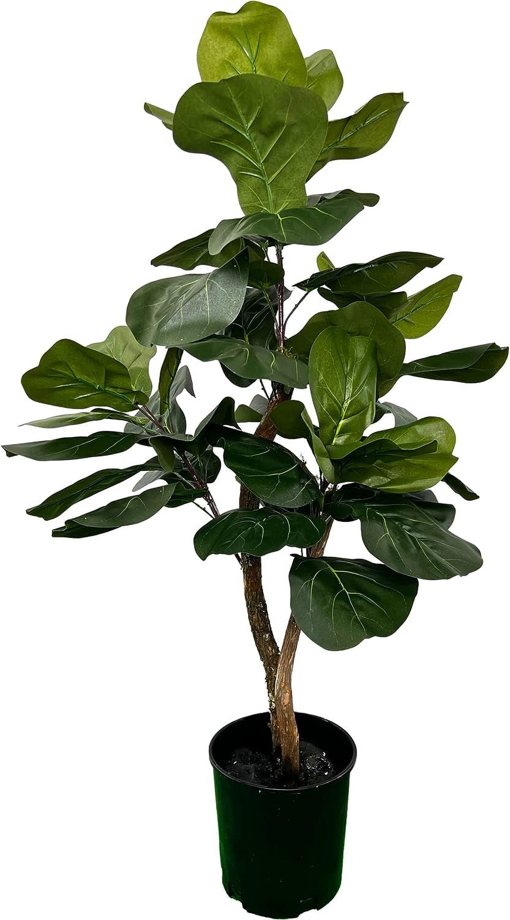 3' Artificial Fiddle Leaf Fig Tree, Artificial Plant, Hand-Made By With ...