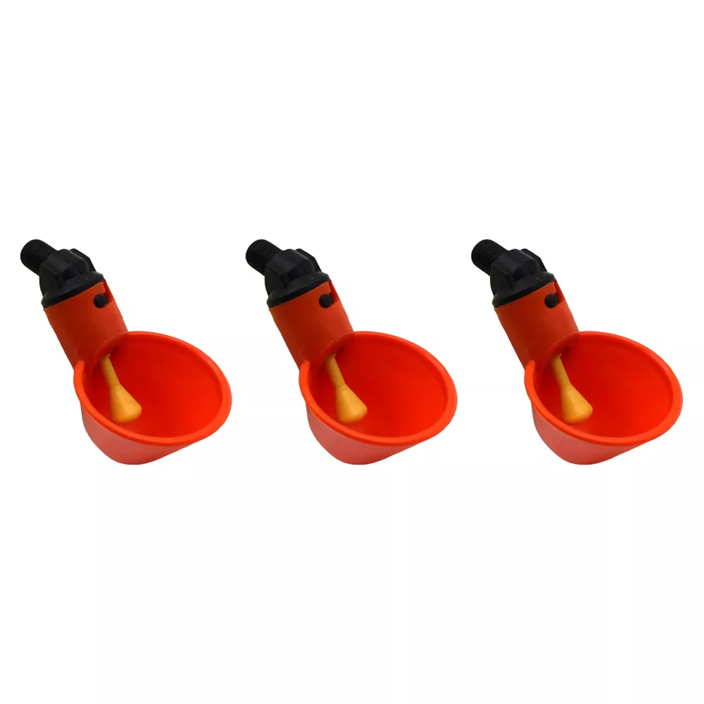 3 Automatic Waterer Drinker Cups Chicken Coop Poultry Chook Bird Turkey ...