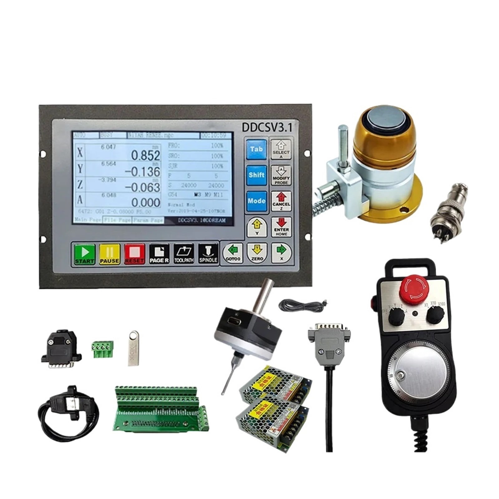 3 Axis 4 Axis G Code Independent Motion Offline Cnc Controller Kit, Z ...