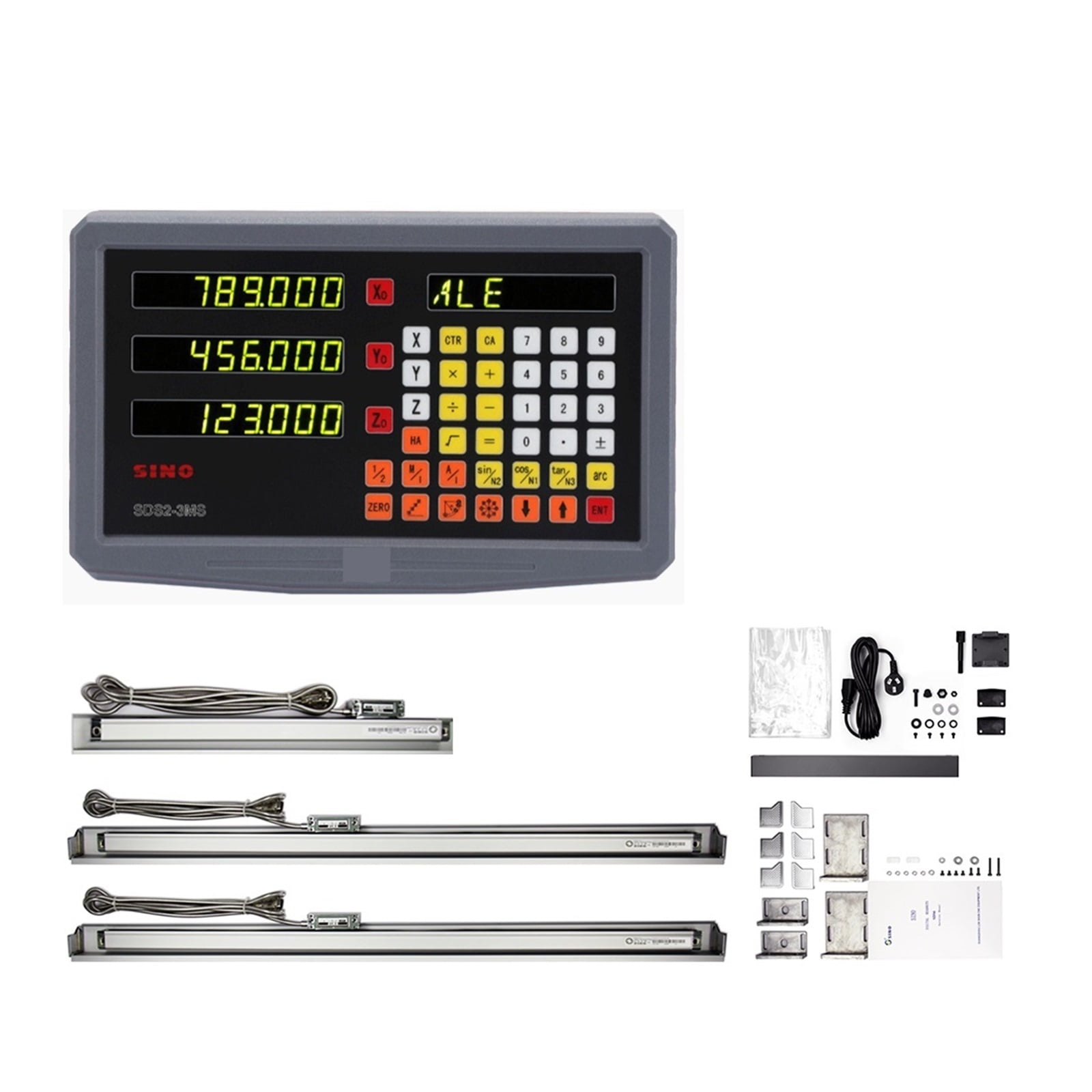 3 Axis Digital Readout Display Set DRO SDS3MS 3PCS Glass Linear Scale ...