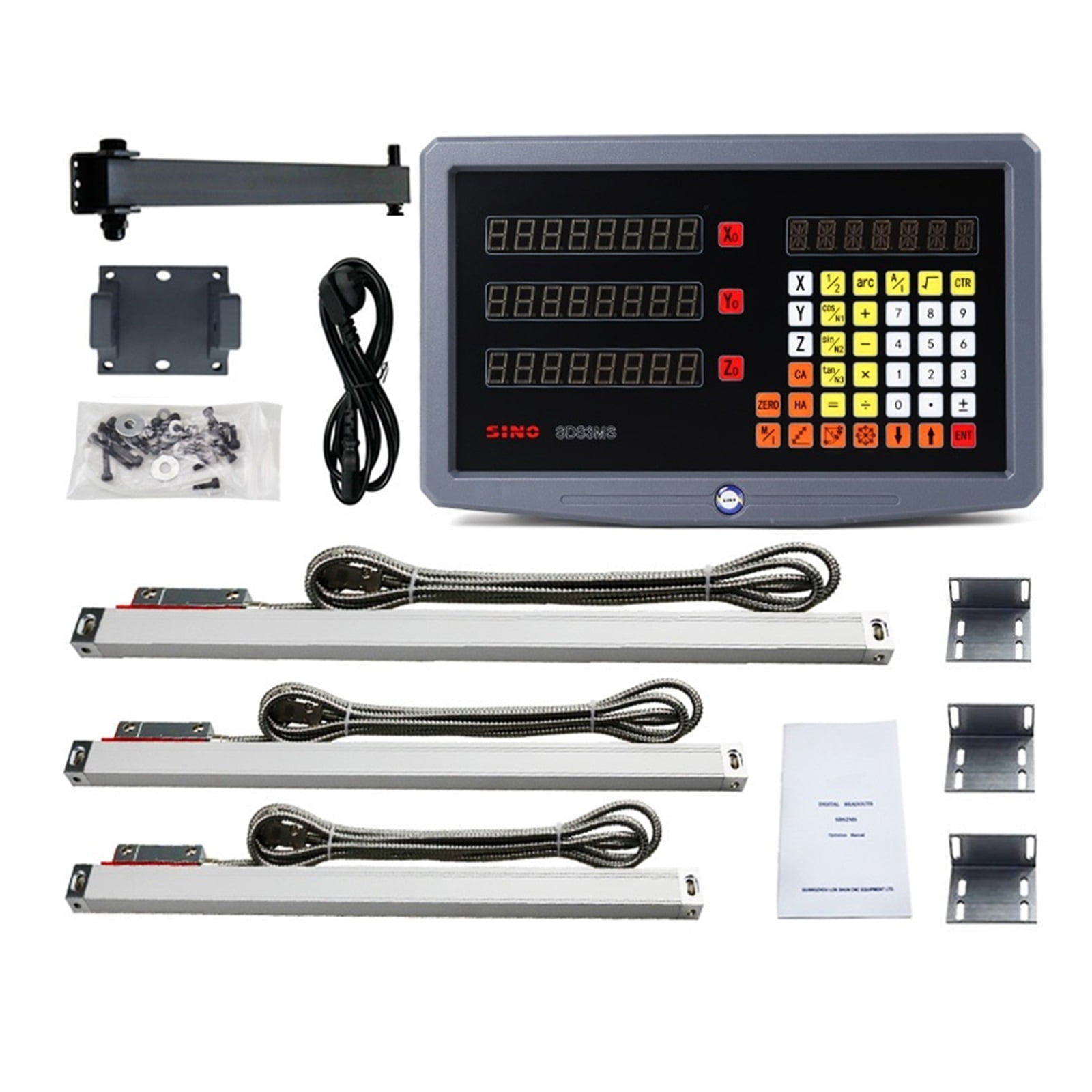 3 Axis Digital Readout Set/Kit and 3PCS Linear Glass Scales Encoder 5U TTL Working Stroke Length ...