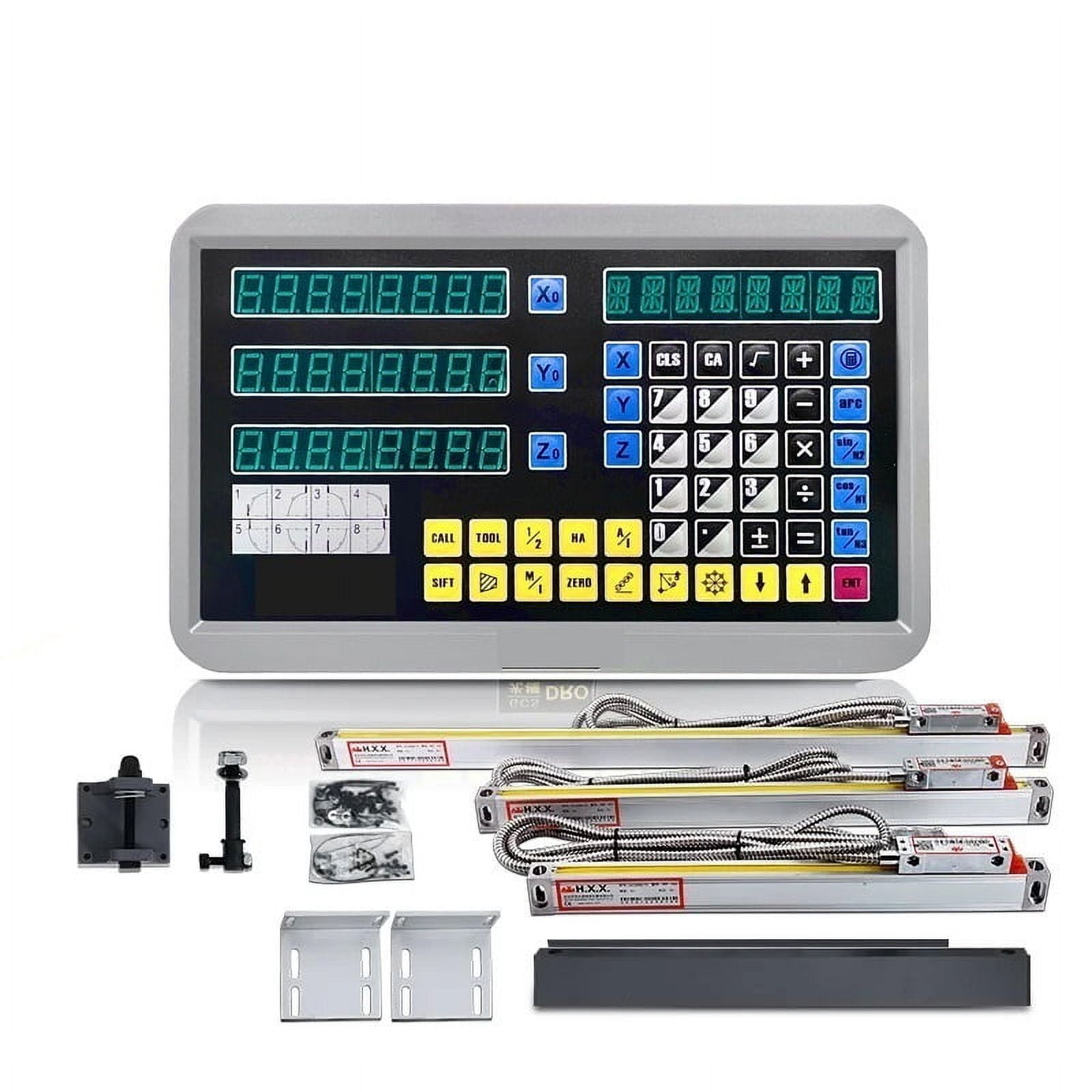 3 Axis Dro Kit Digital Readout Set Lathe with 3PCS Linear Scales Linear Encoder 5U TTL Working ...