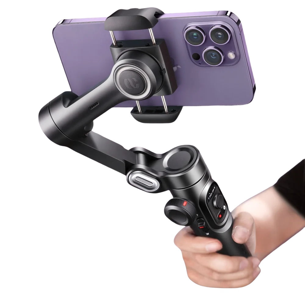3-Axis Handheld Gimbal Stabilizer for Smartphone with Fill Light for ...