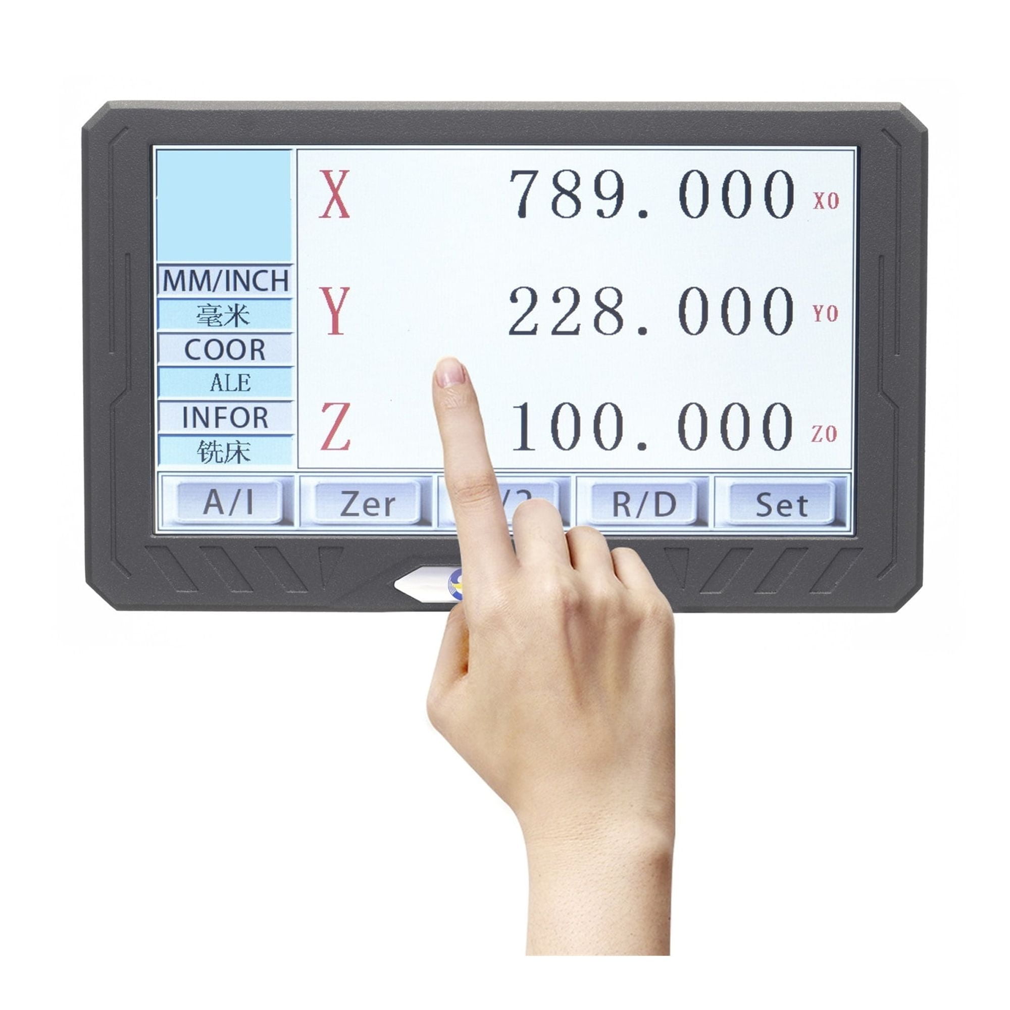 3 Axis LCD Full Touch Screen Digital Readout DRO Metal Cover Linear Scale Display Counter For ...