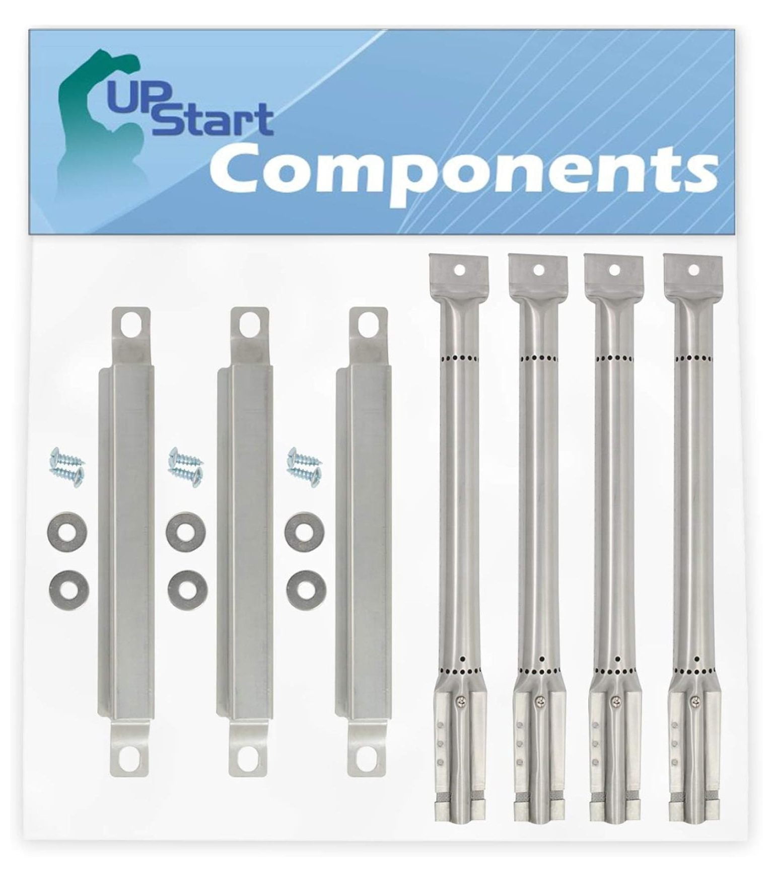 3 BBQ Grill Burner Crossover Tube & 4 Tube Burner Replacement Parts for ...