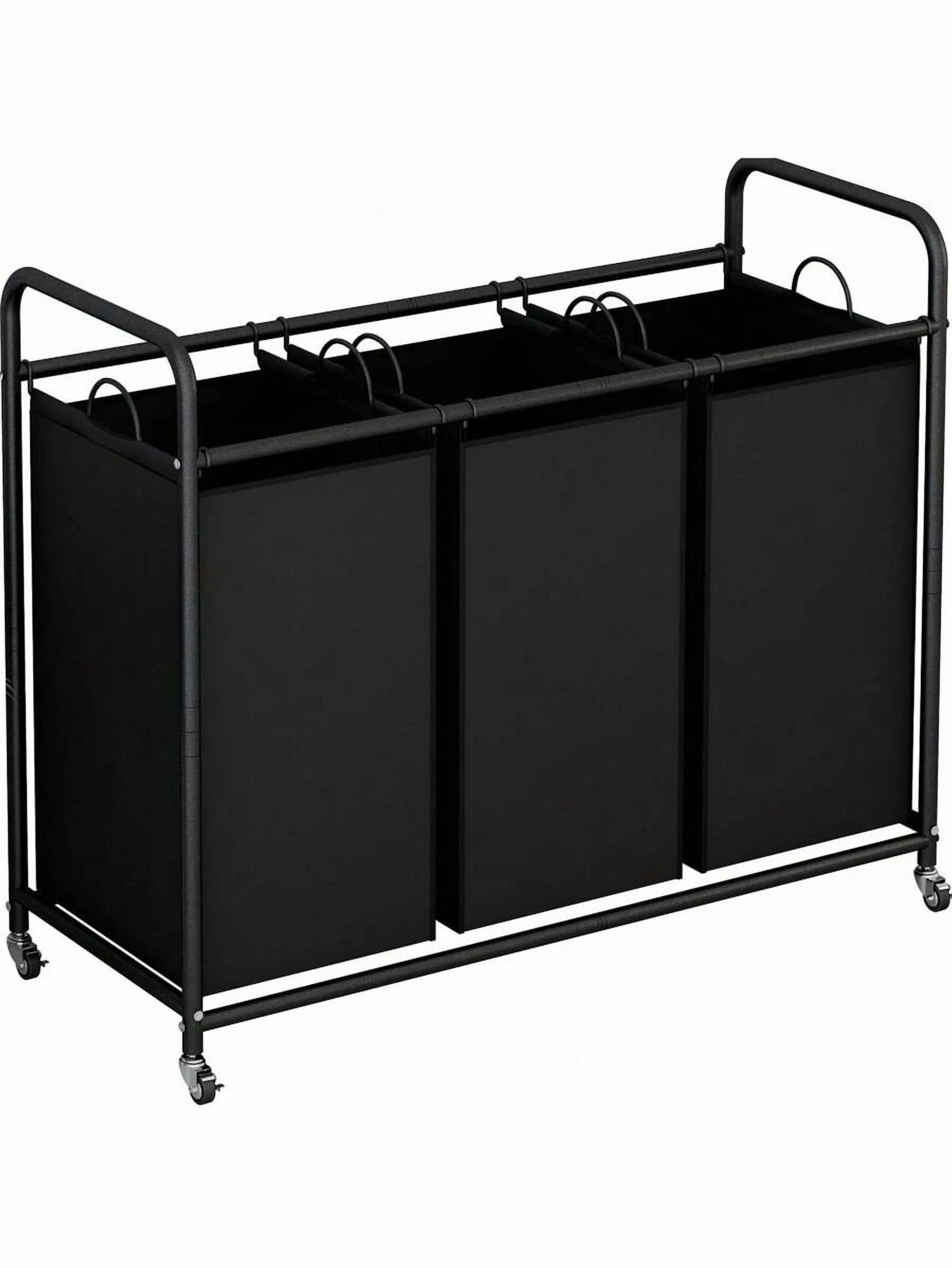3-Bag Laundry Basket Hamper Laundry Sorter Cart Laundry Room ...