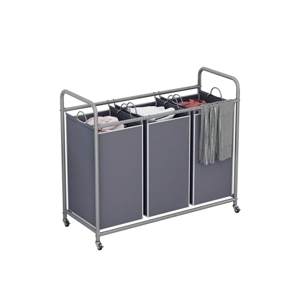 3-Bag Laundry Basket Hamper Laundry Sorter Cart Laundry Room ...
