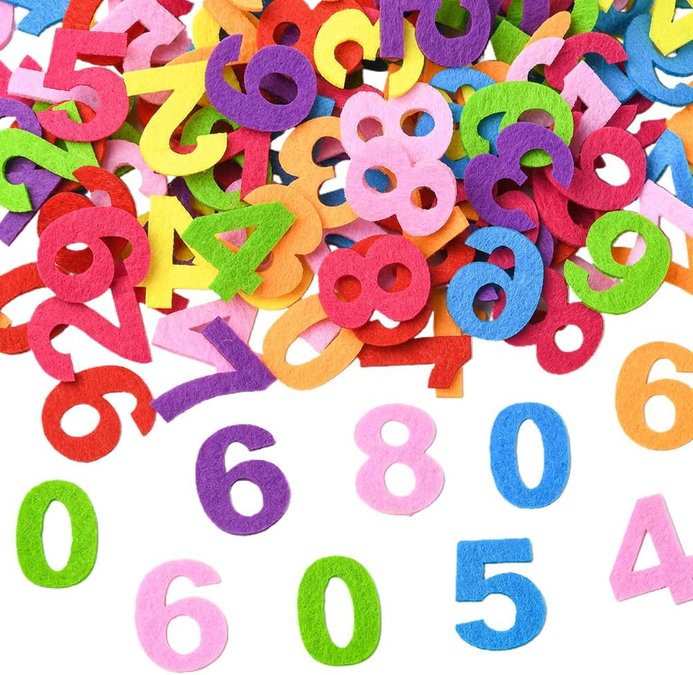 3 Bags 150Pcs Felt Craft Numbers Small Felt Shapes Colorful Assorted ...