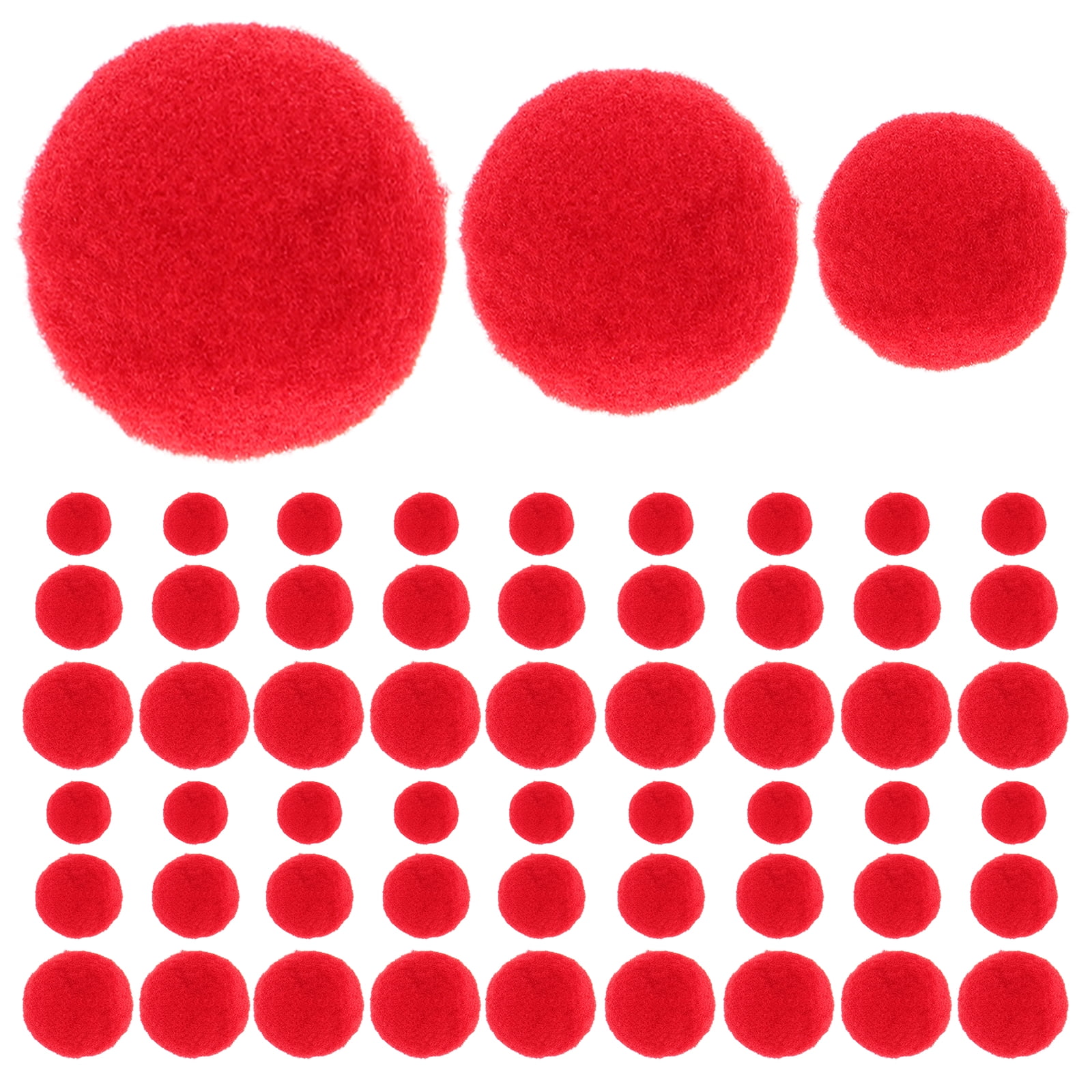 FONDOTIN Red Polyester Pom Poms for Christmas Crafts and Holiday ...