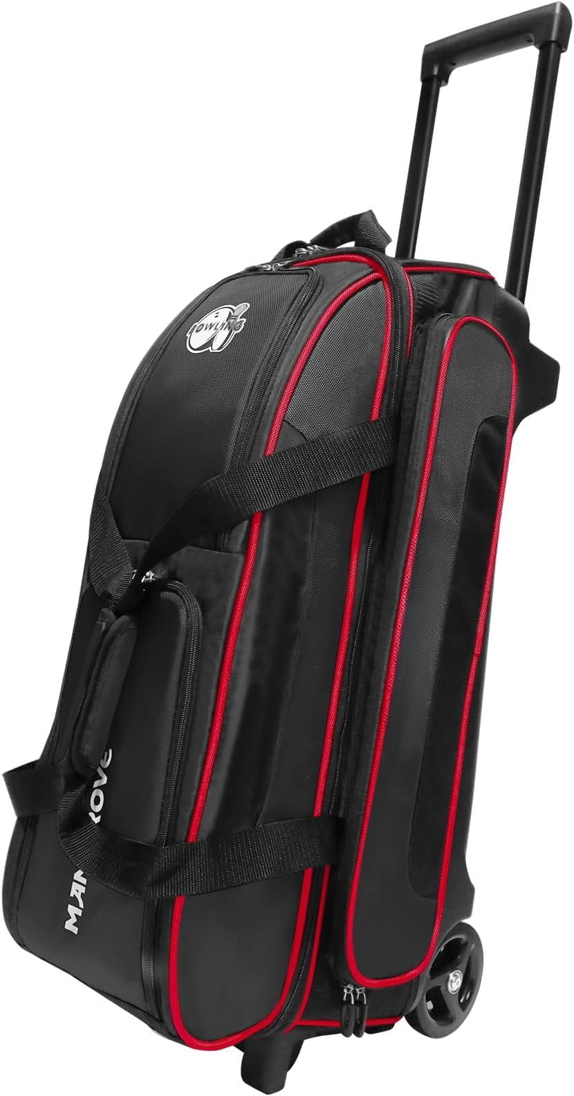 3 Ball Bowling Bag with Wheels & Shoe Compartment, Deluxe Bowling Ball ...