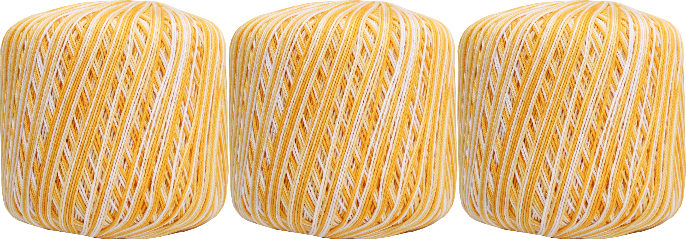 3 Ball Pack Threadart 100% Pure Cotton Multicolor Crochet Thread - Size ...