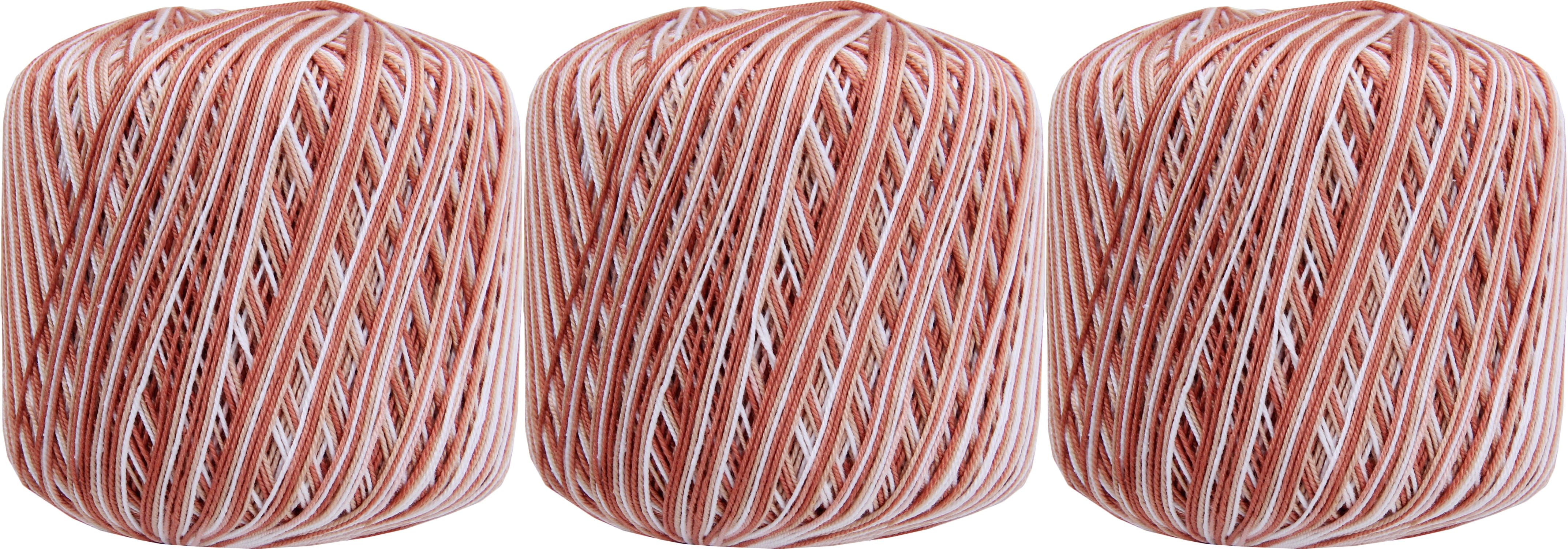 3 Ball Pack Threadart 100% Pure Cotton Multicolor Crochet Thread - Size ...