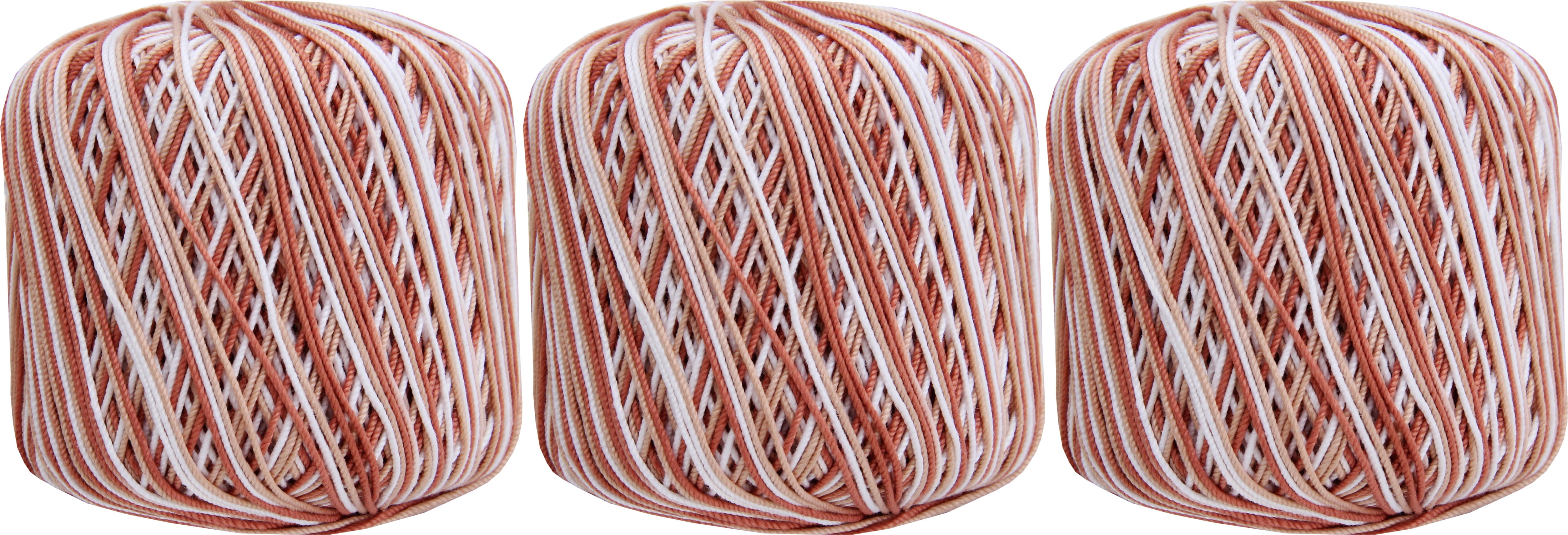3 Ball Pack Threadart 100% Pure Cotton Multicolor Crochet Thread - Size ...