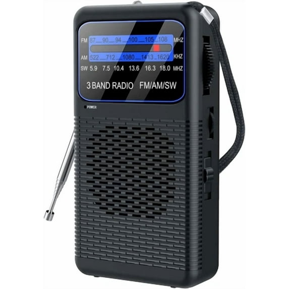 3 Band Pocket Radio, Portable Am Fm Sw Battery Operated Radio With ...
