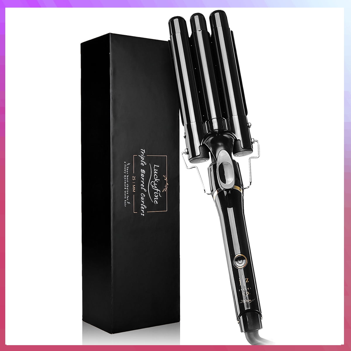 3 Barrel Curling Iron, 90W Triple Three Barrel Hair Waver Curling ...