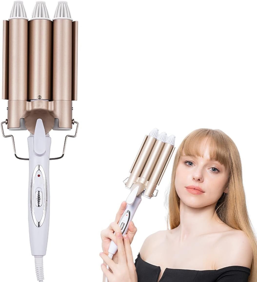 3 Barrel Curling Iron Hair Wand Dual Voltage Hair Crimper, 1 Inch Ceramic Tourmaline Triple ...