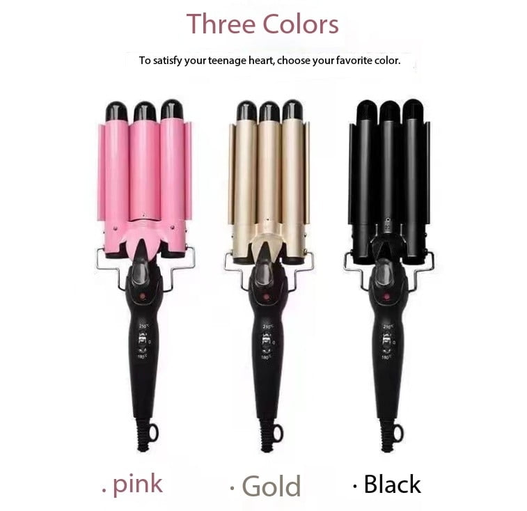 3 Barrel Hair Curling Iron - 2025 new Triple Wave Curler for Beachy Waves, Egg Curls & Water ...