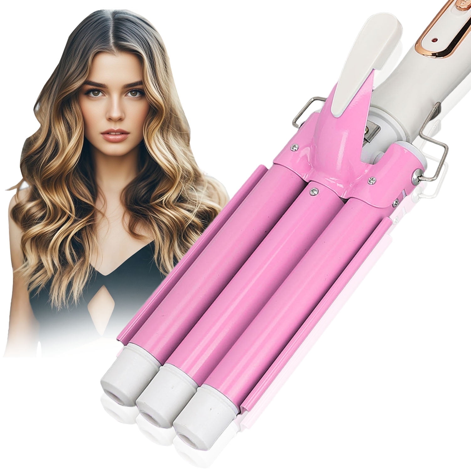 3 Barrel Hair Waver, 1 inch Ceramic Tourmaline Triple Barrels Hair ...