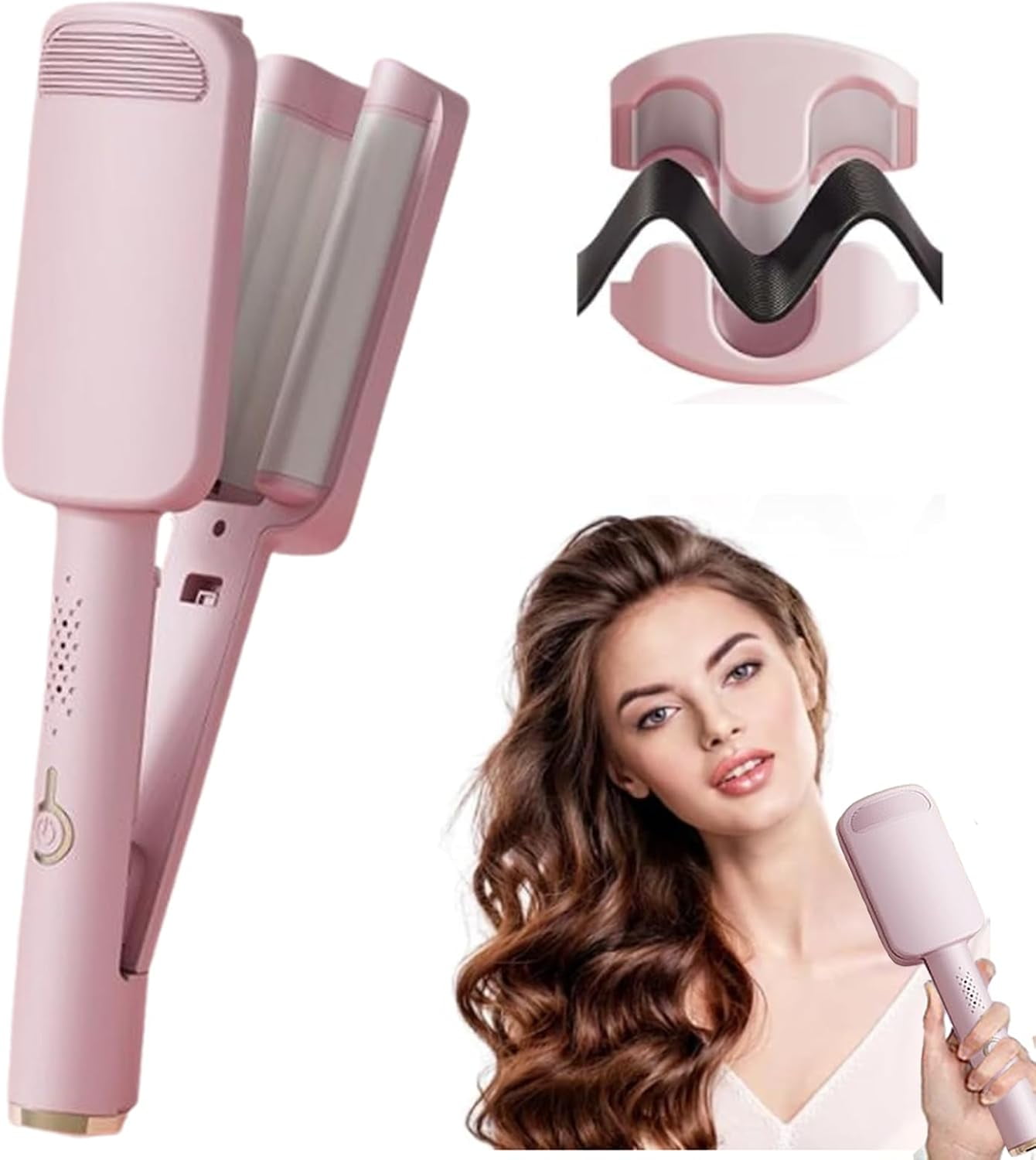 3 Barrel Hair Waver for Deep Beach Waves, Ceramic Hair Crimper Tool ...
