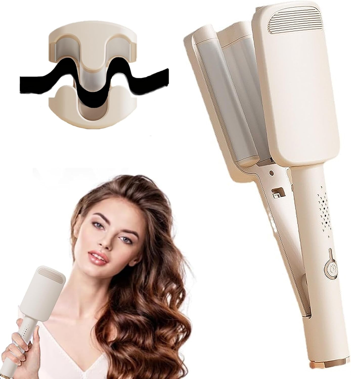 3 Barrel Hair Waver for Deep Beach Waves, Ceramic Hair Crimper Tool ...