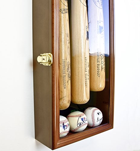 3 Baseball Bat Display Case Cabinet Holder Wall Rack w/UV Protection ...