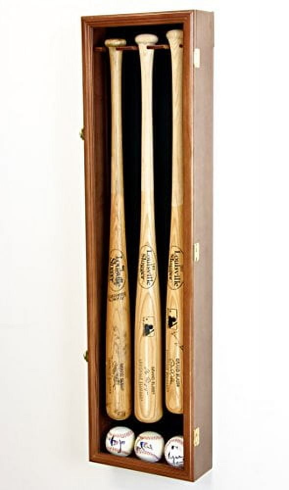 3 Baseball Bat Display Case Cabinet Holder Wall Rack w/UV Protection ...