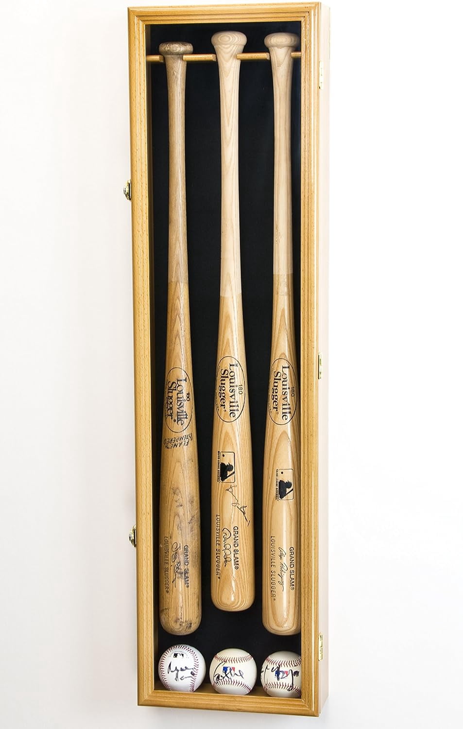 3 Baseball Bat Display Case Cabinet Holder Wall Rack w/UV Protection ...