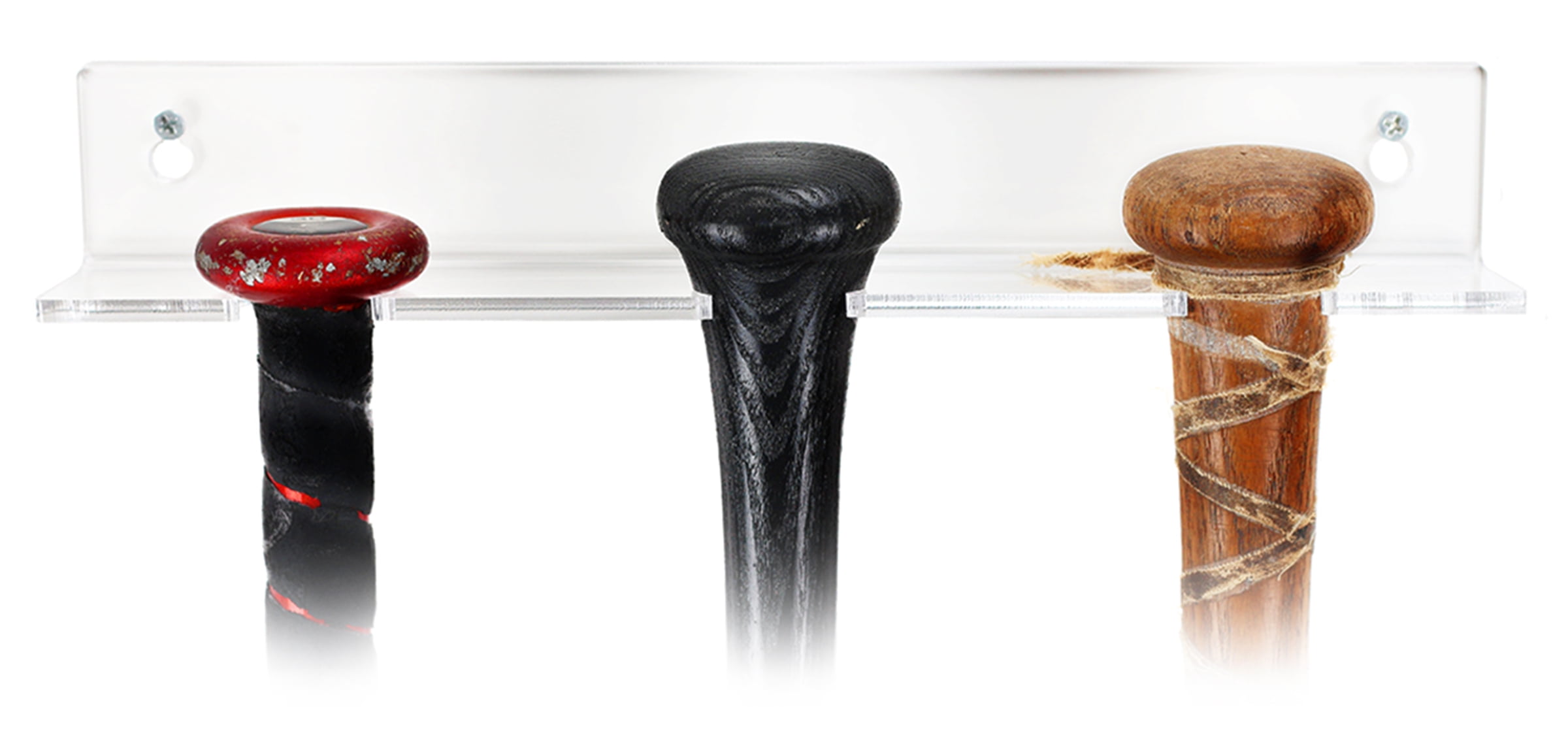 3 Baseball Bat Display Vertical Wall Mount Clear Acrylic Standard Size ...