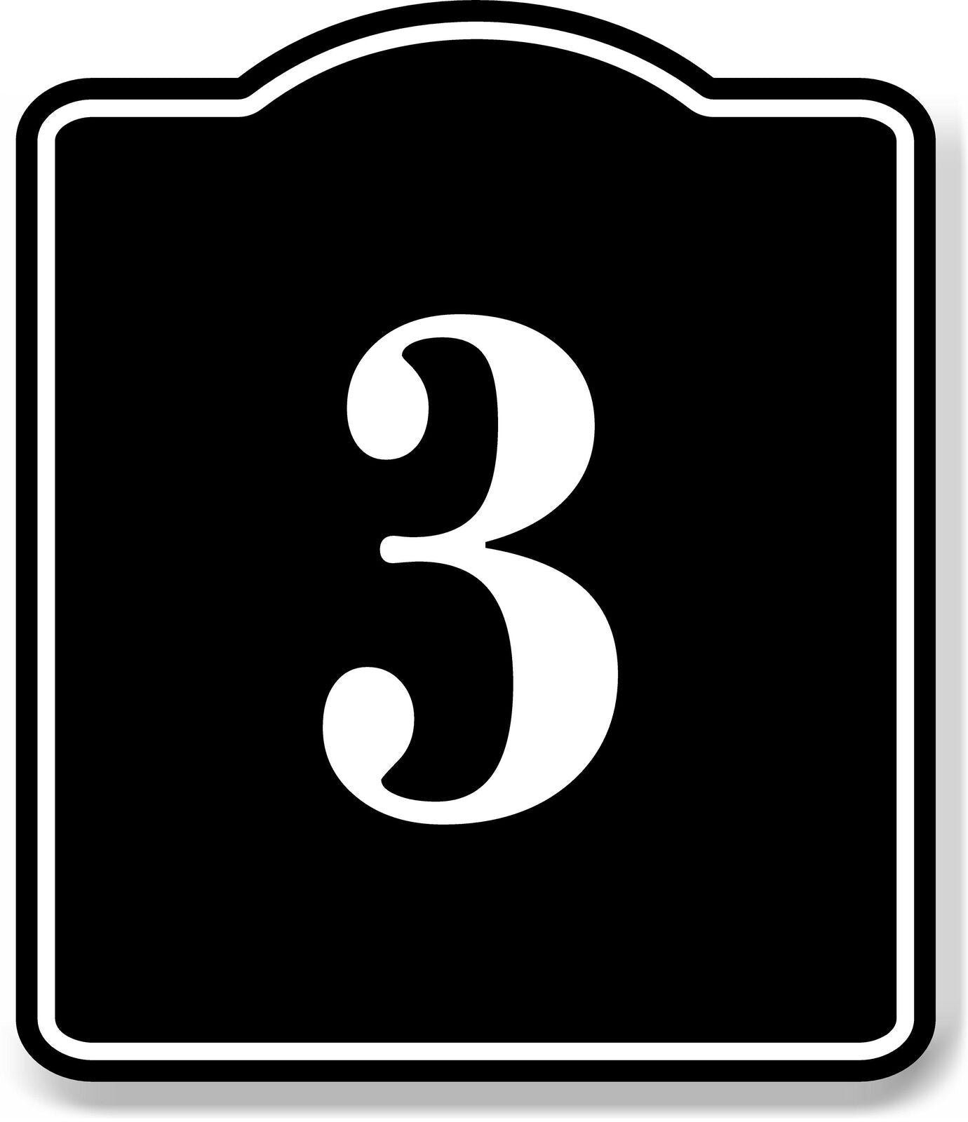 3 Bay Garage Door Plate Field Lane Gate Number BLACK Aluminum Composite ...