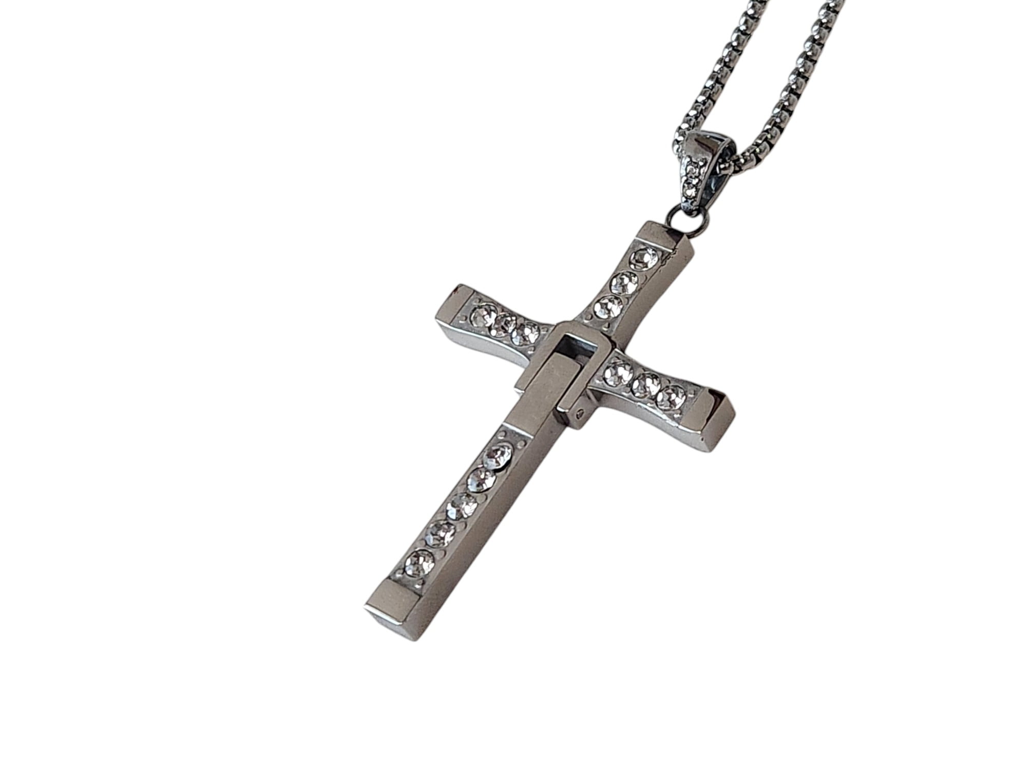 3" Big Toretto Cross Stainless Steel Christian Protection Necklace ...