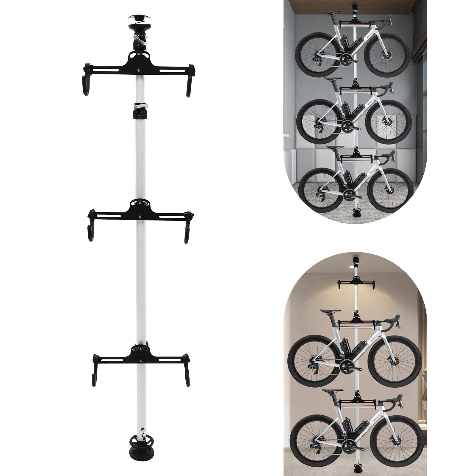 3 Bike Storage Rack Stand, Free Standing Vertical Bike Rack Holds up to ...