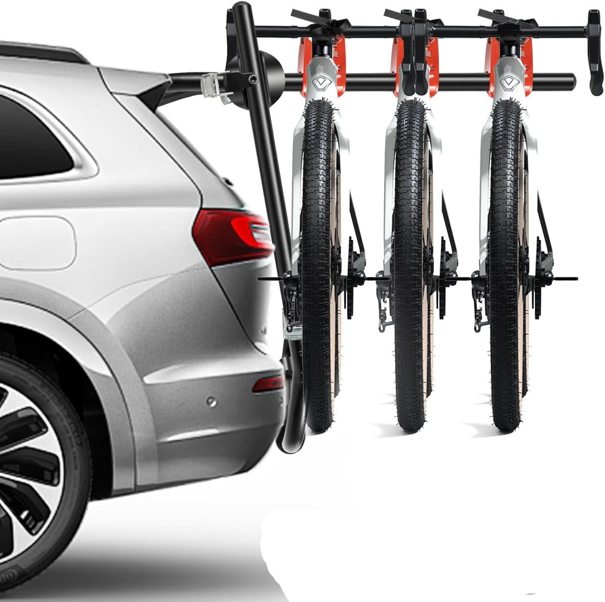 3-Bike Trunk Mount Rack with Fixed Strap, Trunk Mount 3-Bike Carrier ...