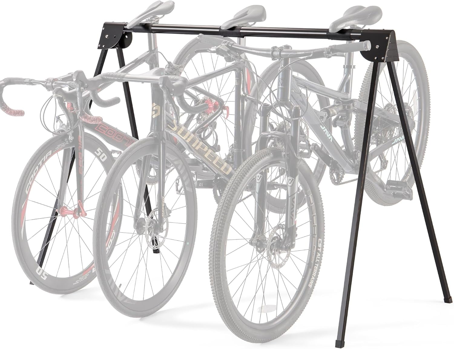 3 Bikes Stand Rack - Portable Bike Storage Parking Racks Indoor/Outdoor ...