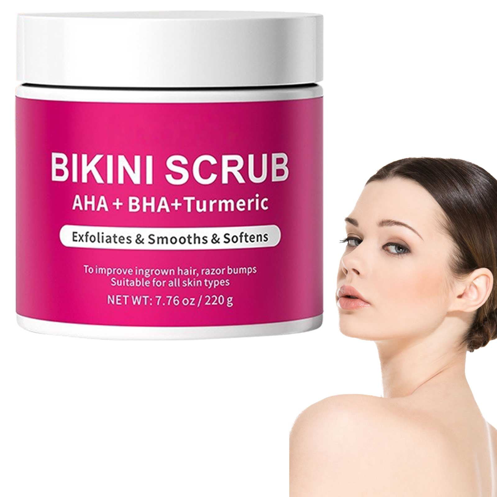 3 Bikini Area Exfoliator with 10% AHA+BHA & Turmeric, Ingrown Hair ...