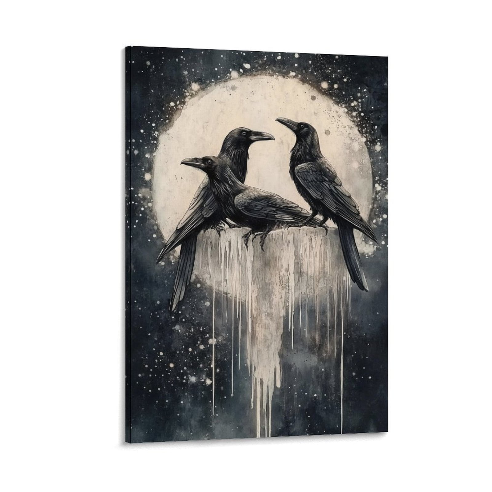 3 Black Crows Mural Picture Print Wall Art Poster Painting Canvas ...