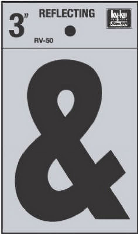 3" Black Reflective Vinyl Adhesive Ampersand (&) Symbol Sign, pack of ...