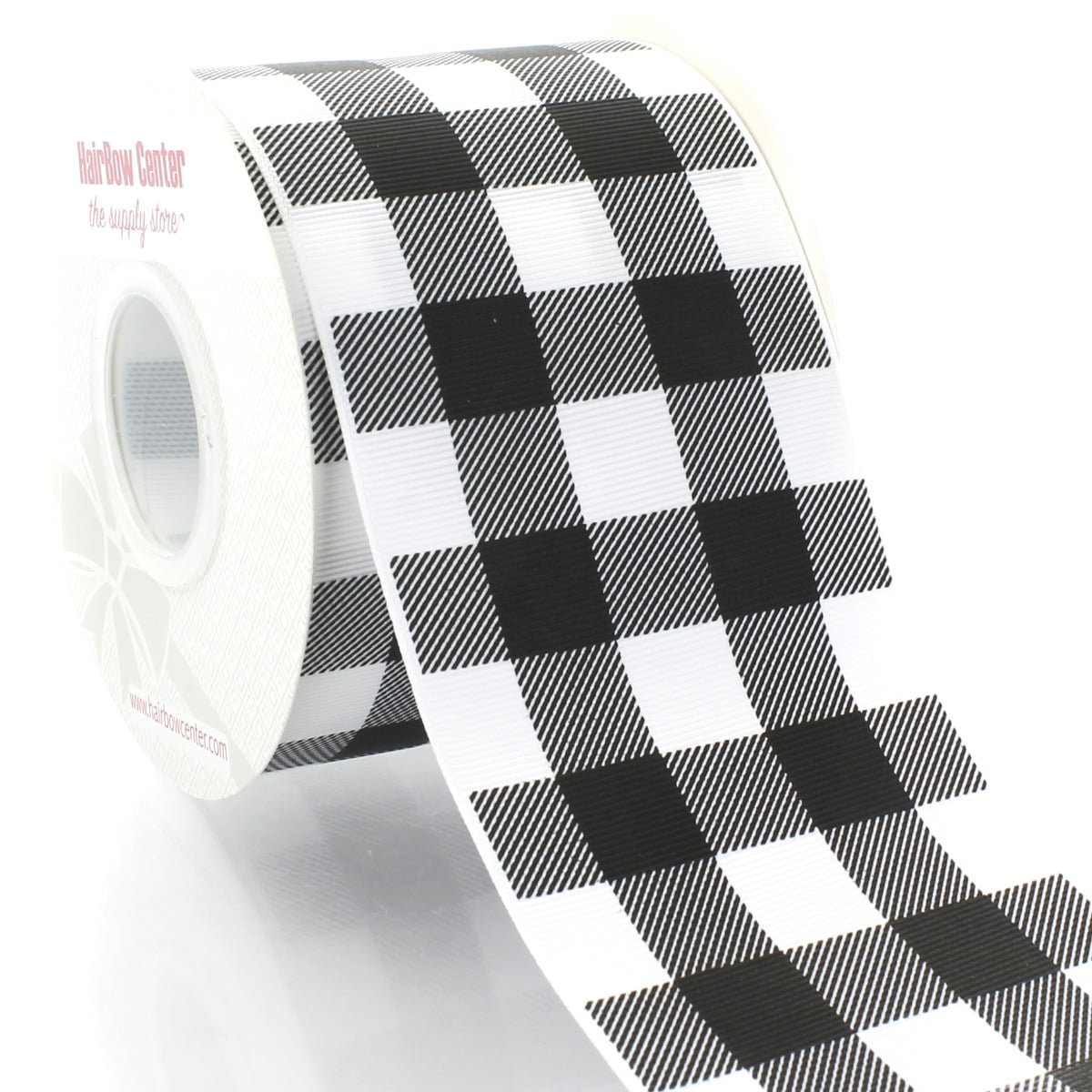 3" Black/White Buffalo Plaid Grosgrain Ribbon - 100 Yard - Walmart.com