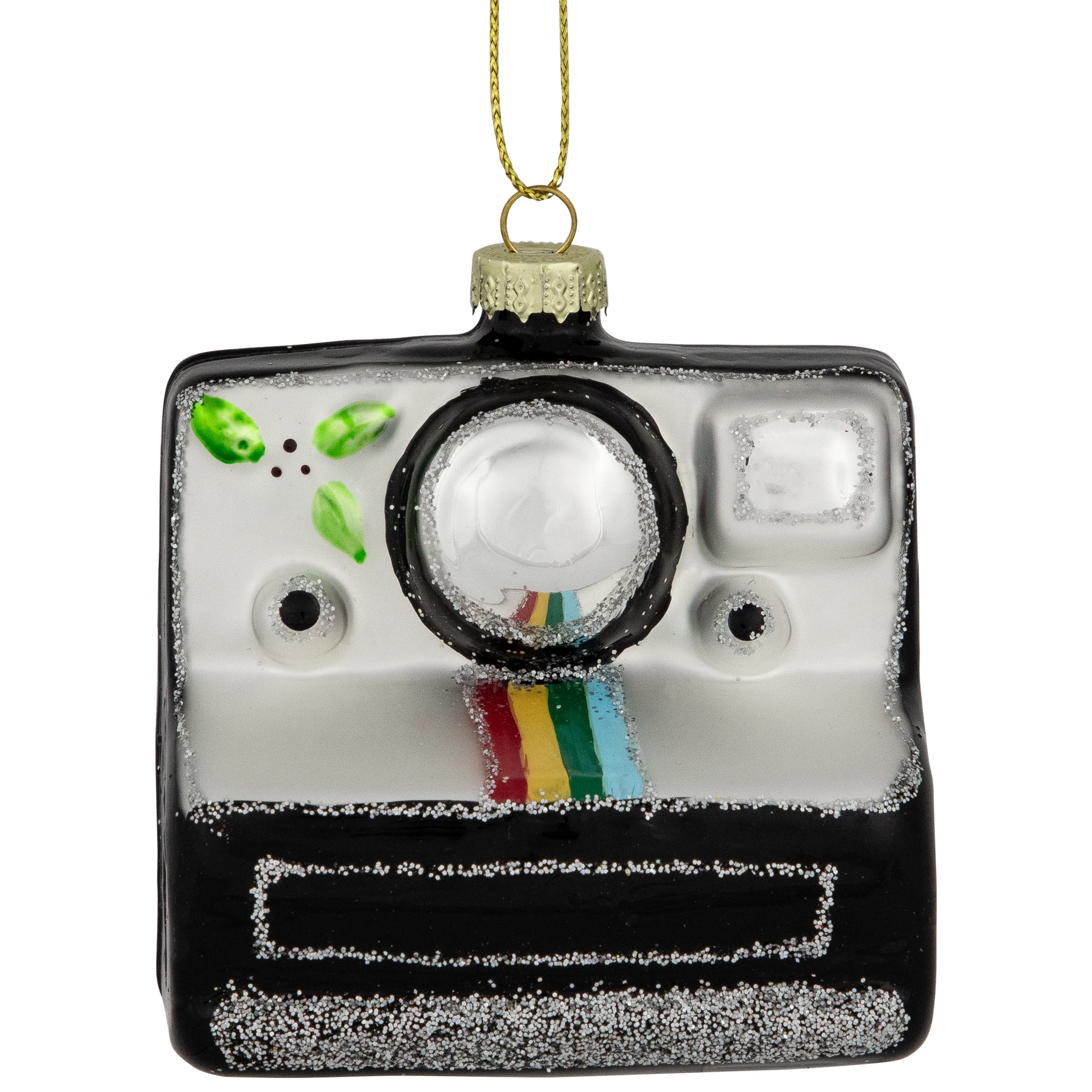 Northlight 3in Retro Instant Camera Glass Christmas Ornament with ...