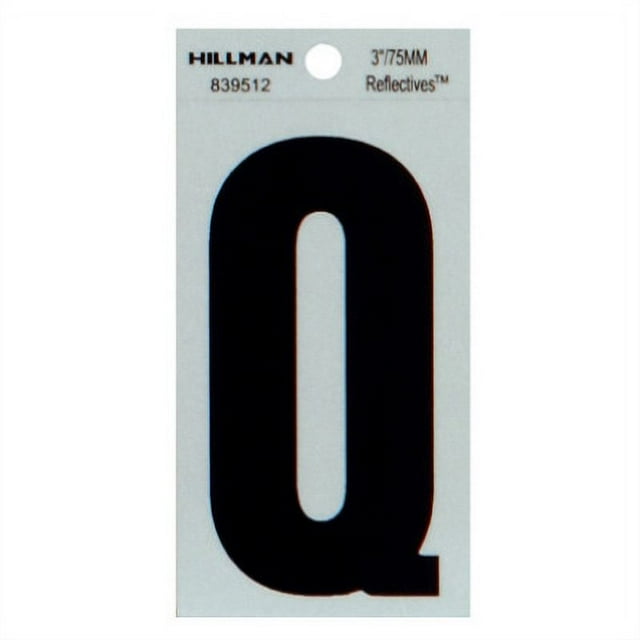3" Black letter on reflective adhesive mylar silver background letter ...