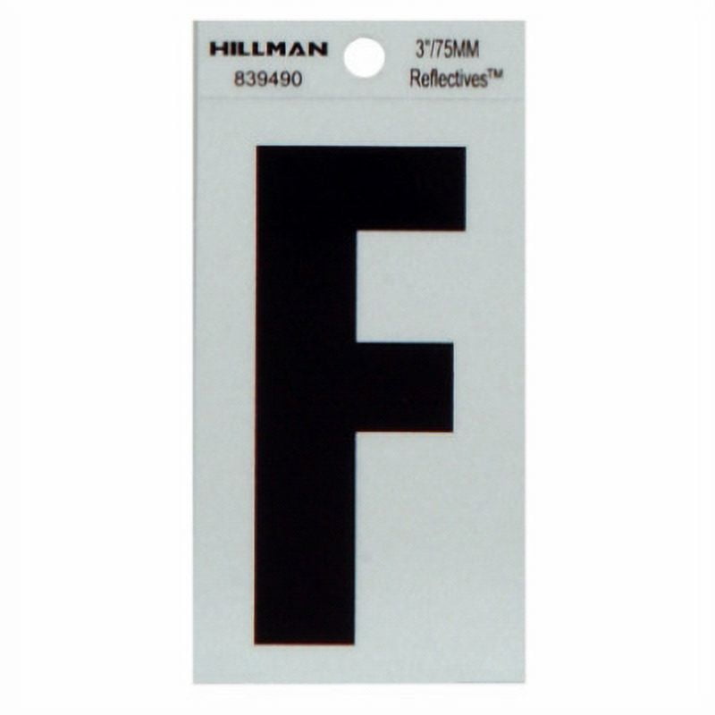 3" Black letter on reflective adhesive mylar silver background letter ...