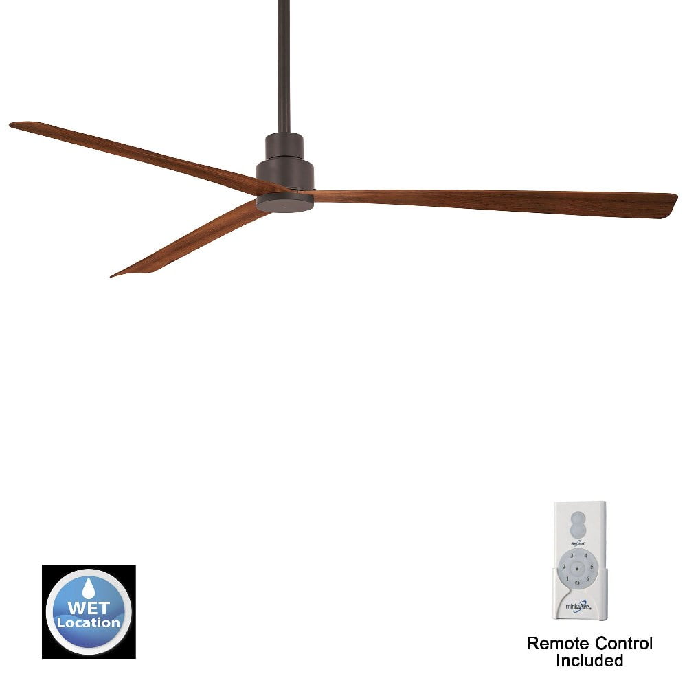 3 Blade Outdoor Ceiling Fan-65 Inches Wide-Oil Rubbed Bronze Finish ...