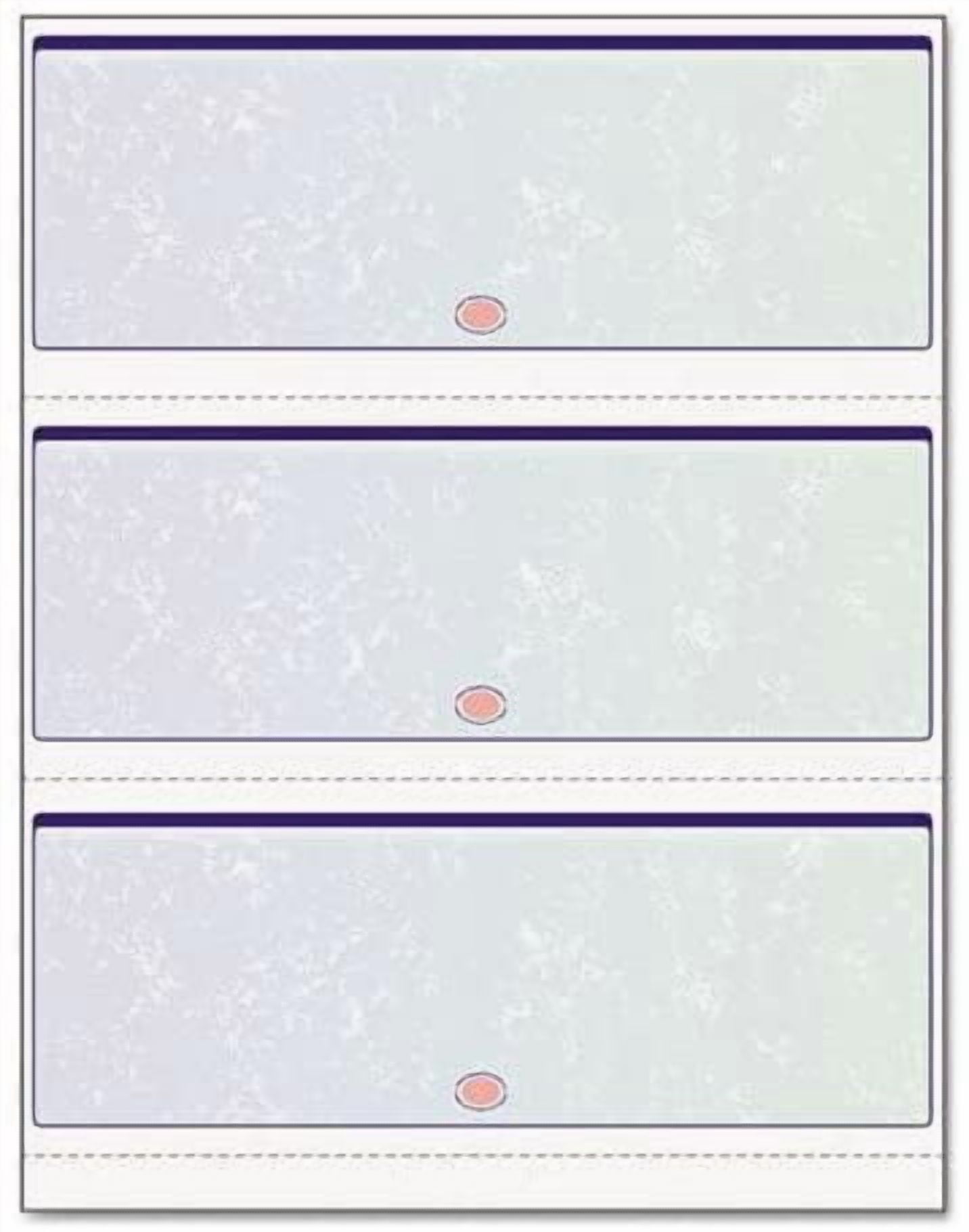 3 Blank Checks Per Page, Laser 8-1/2" x 11" (Letter Size) Prismatic ...