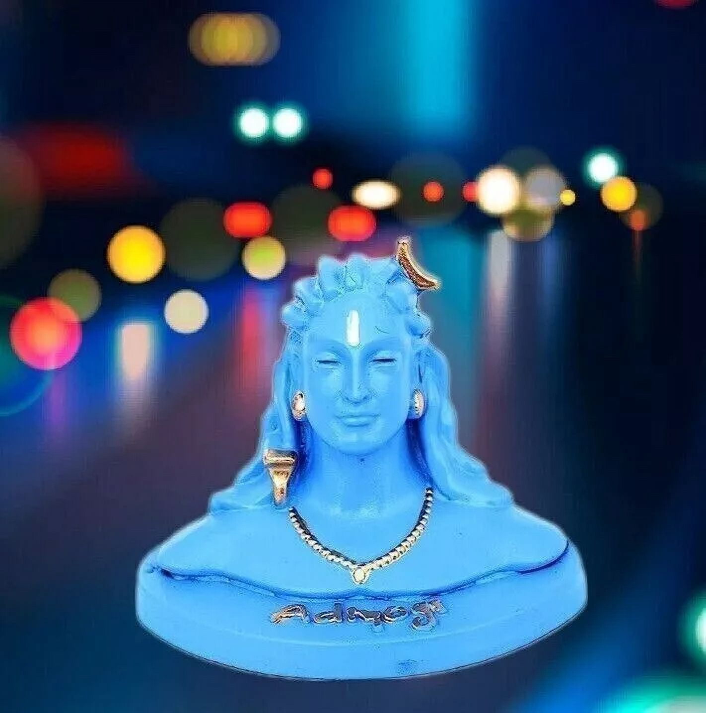 3" Blue Adiyogi Lord Shiva Statue Shankar Car Dash Board Mahadev ...