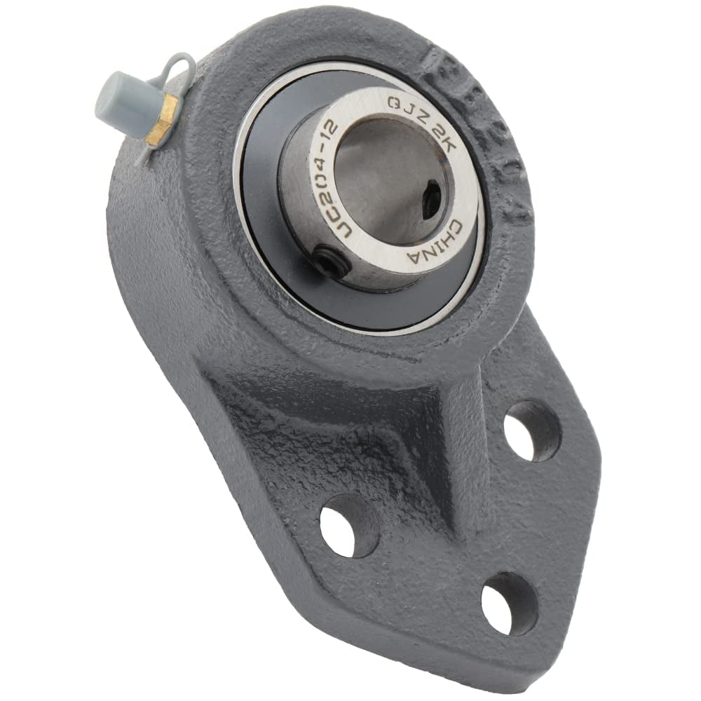 - 3-Bolt Flange-Mount Bearing Unit, Insert Bearing UC204-12, Cast Iron ...