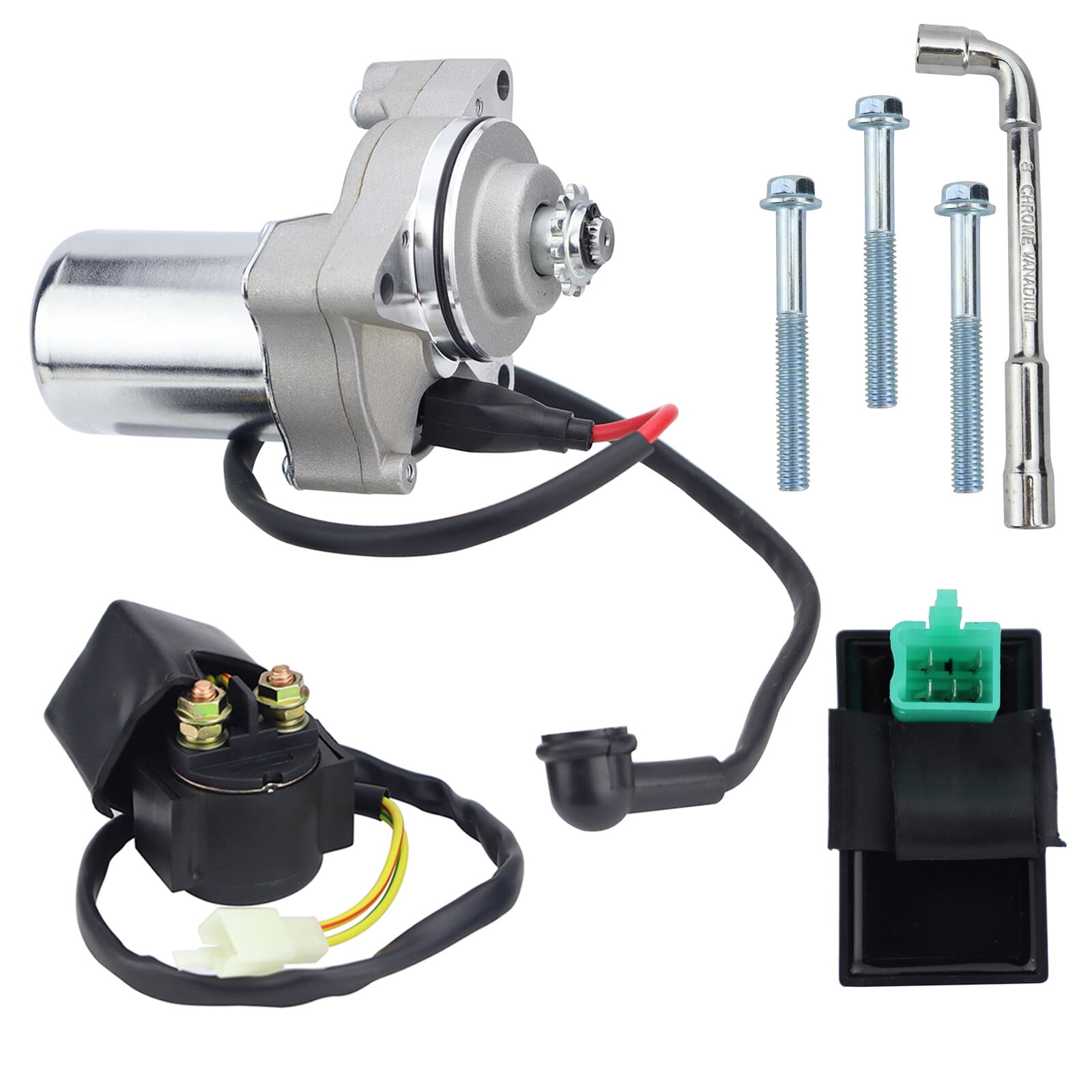 3-Bolt Starter Motor for 125cc ATV/Dirt Bike/Go-Kart - Universal Fit ...
