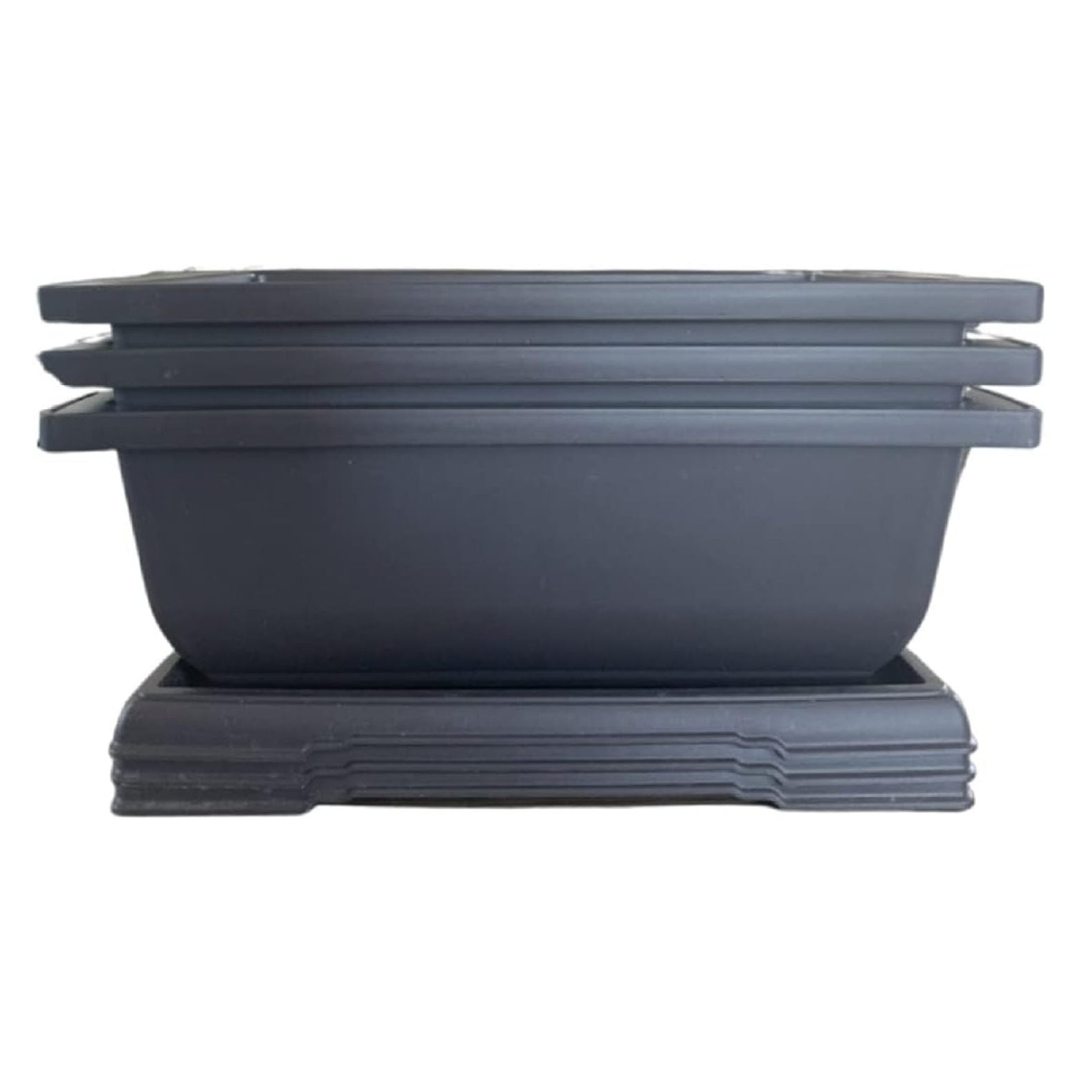 3 Bonsai Tree Pots with Drip Tray. XL 11 inch pots with Drain Hole ...